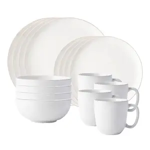 JULISKA Puro Coupe 16 Piece Dinnerware Set, Service For 4 - Whitewash