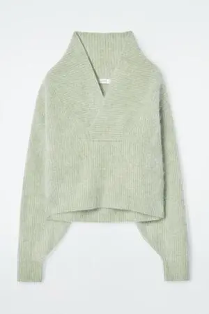 Cos Brushed Cashmere Funnel-neck Sweater