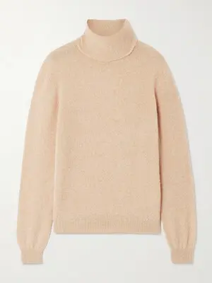 Loro Piana Cashmere And Silk-blend Bouclé Turtleneck Sweater - Neutrals