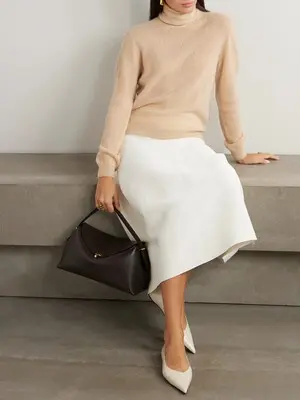Loro Piana Cashmere And Silk-blend Bouclé Turtleneck Sweater - Neutrals