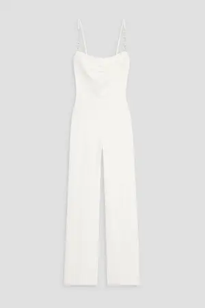Halston Brea Chain-embellished Wide-leg Jumpsuit - White