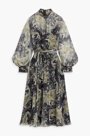 MIKAEL AGHAL Paisley-print Chiffon Midi Dress
