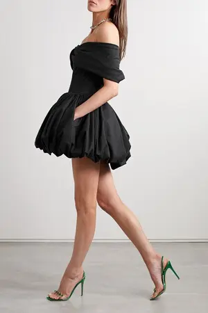 Brandon Maxwell Pippa Off-The-Shoulder Mini Dress In Black - 85% Off |  Editorialist