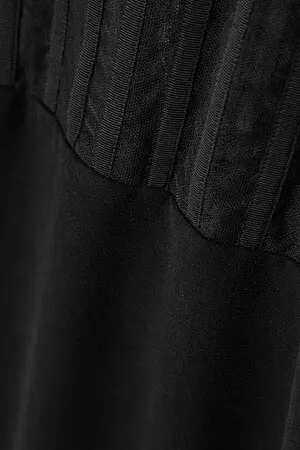 MONOT Mesh-paneled Crepe Gown