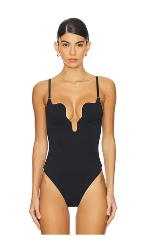 FLEUR DU MAL Le Stretch Micro U-plunge Bodysuit - Black