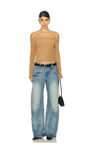 Good American Plush Off-the-shoulder Top - Caramel003