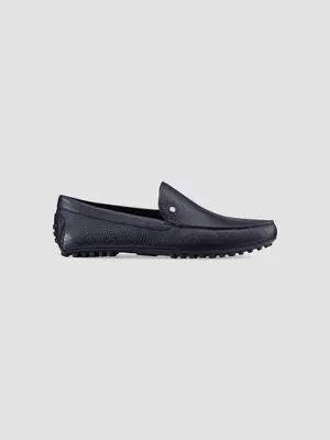 Stefano Ricci Deer And Calfskin Leather Driving Shoes - Navy