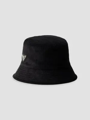 Prada Corduroy Bucket Hat - Black