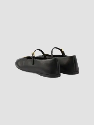 Prada Nappa Leather Ballerinas - Black