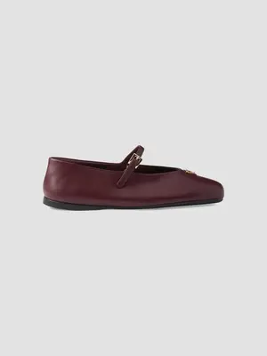 Prada Nappa Leather Ballerinas Dark Red