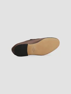 TOD'S Mocassino Cuoio Leather Penny Loafers - Teak