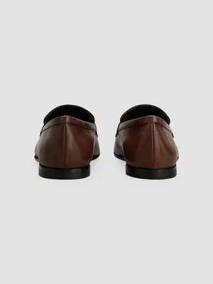 TOD'S Mocassino Cuoio Leather Penny Loafers - Teak
