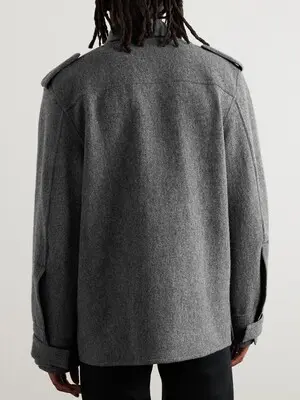 JIL SANDER Boiled Wool-blend Zip-up Overshirt