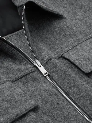 JIL SANDER Boiled Wool-blend Zip-up Overshirt