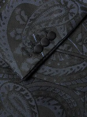 FAVOURBROOK Twill-trimmed Paisley-jacquard Cotton And Silk-blend Tuxedo Jacket