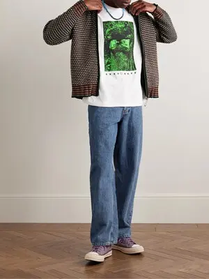 SMALL TALK Straight-leg Striped Jeans