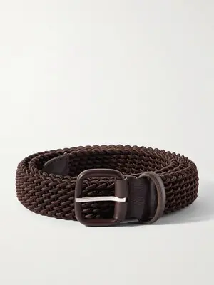 Charvet 3cm Woven Cord Belt - Brown