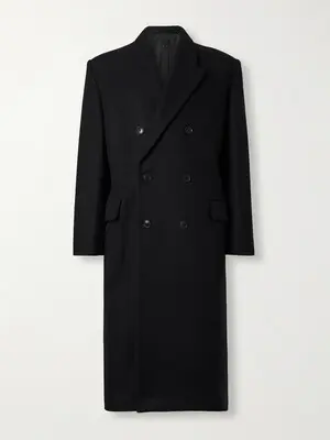 NILI LOTAN Double-breasted Wool-blend Coat - Black