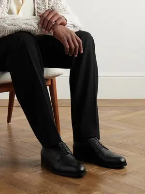 Zegna Classic Flex Full-grain Leather Derby Shoes - Black