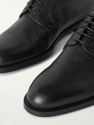 Zegna Classic Flex Full-grain Leather Derby Shoes - Black