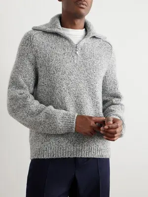 Loro Piana Alpe Meggiana Cashmere Half-zip Sweater - Gray