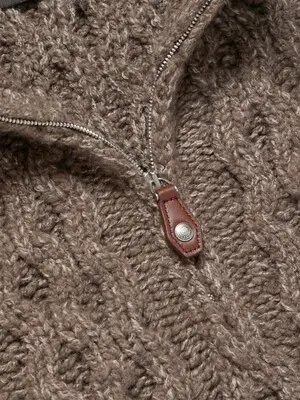 Loro Piana Cable-knit Cashmere Half-zip Sweater