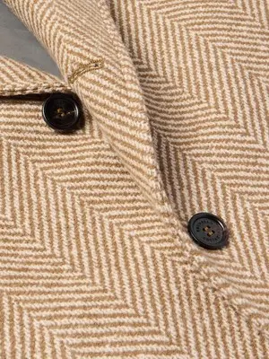Brunello Cucinelli Herringbone Cashmere And Silk-blend Coat