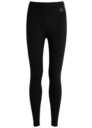 Moncler Logo Ribbed-knit Leggings