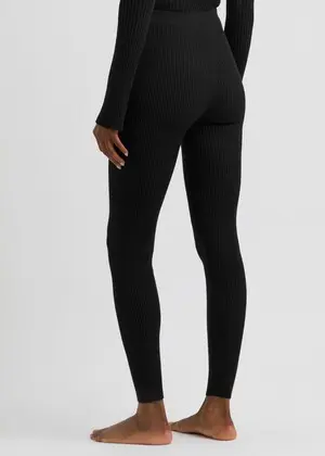 Moncler Logo Ribbed-knit Leggings
