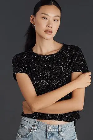 Maeve Sequin T-shirt - Black