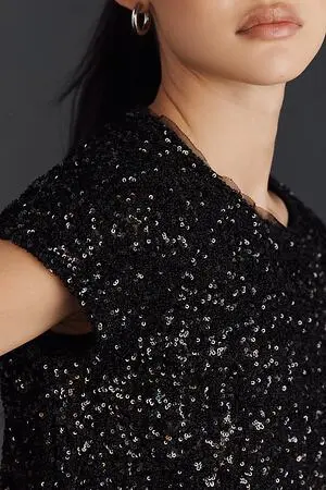 Maeve Sequin T-shirt - Black
