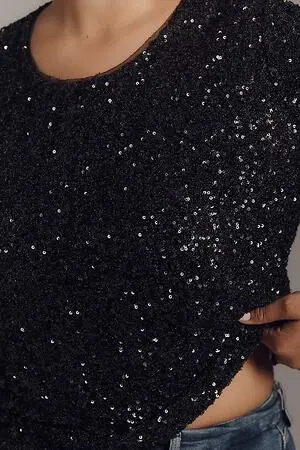 Maeve Sequin T-shirt - Black