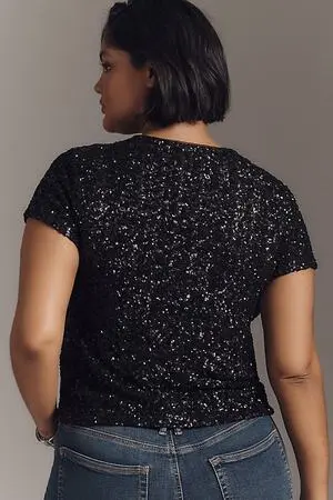 Maeve Sequin T-shirt - Black