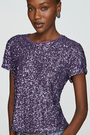 Maeve Sequin T-shirt - Grape