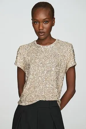 Maeve Sequin T-shirt - Ivory