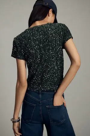 Maeve Sequin T-shirt - Shaded Moss