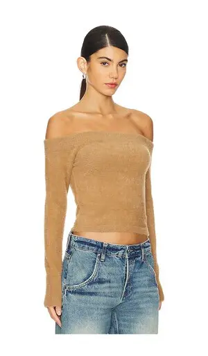 Good American Plush Off Shoulder Top