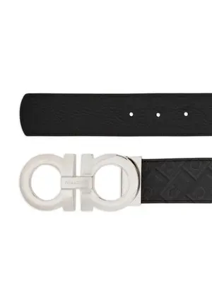 FERRAGAMO Gancini Reversible Belt - Black