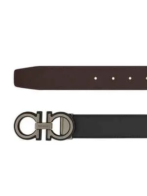 FERRAGAMO Gancini Reversible Leather Belt - Red
