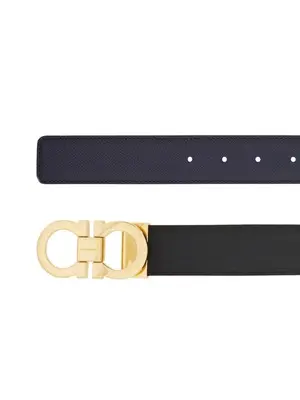 FERRAGAMO Reversible Gancini Belt - Blue