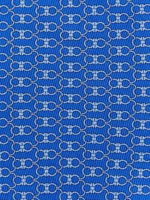 FERRAGAMO Gancini Print Tie - Blue