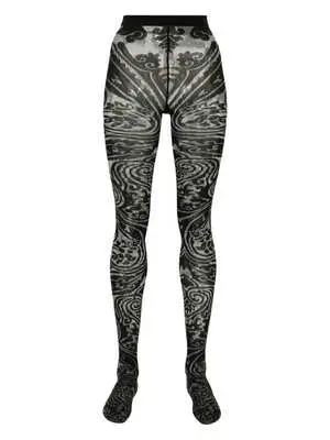 Wolford X Etro Body Tattoo Jacquard Tights - Grey