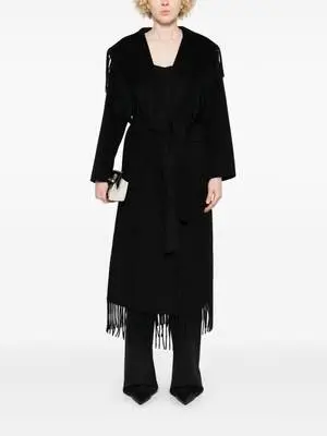 Simkhai Fringed Long Coat - Black