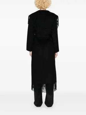 Simkhai Fringed Long Coat - Black