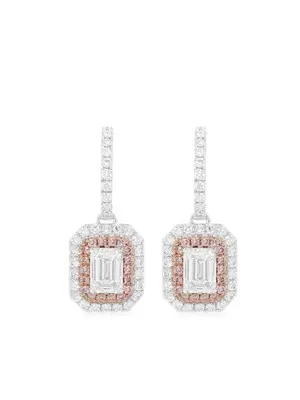 HYT JEWELRY 18kt White Gold Diamond Drop Earrings - Silver