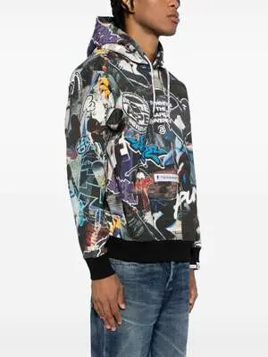AAPE BY *A BATHING APE Moonface-logo Graffiti-print Hoodie