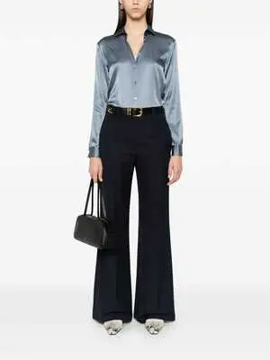 BLANCA VITA Satin Shirt - Blue