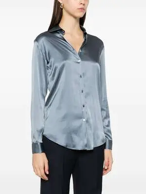 BLANCA VITA Satin Shirt - Blue