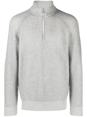 Brunello Cucinelli Zip-up Ribbed Turtleneck Jumper