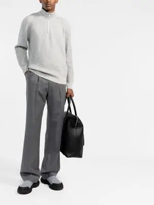 Brunello Cucinelli Zip-up Ribbed Turtleneck Jumper